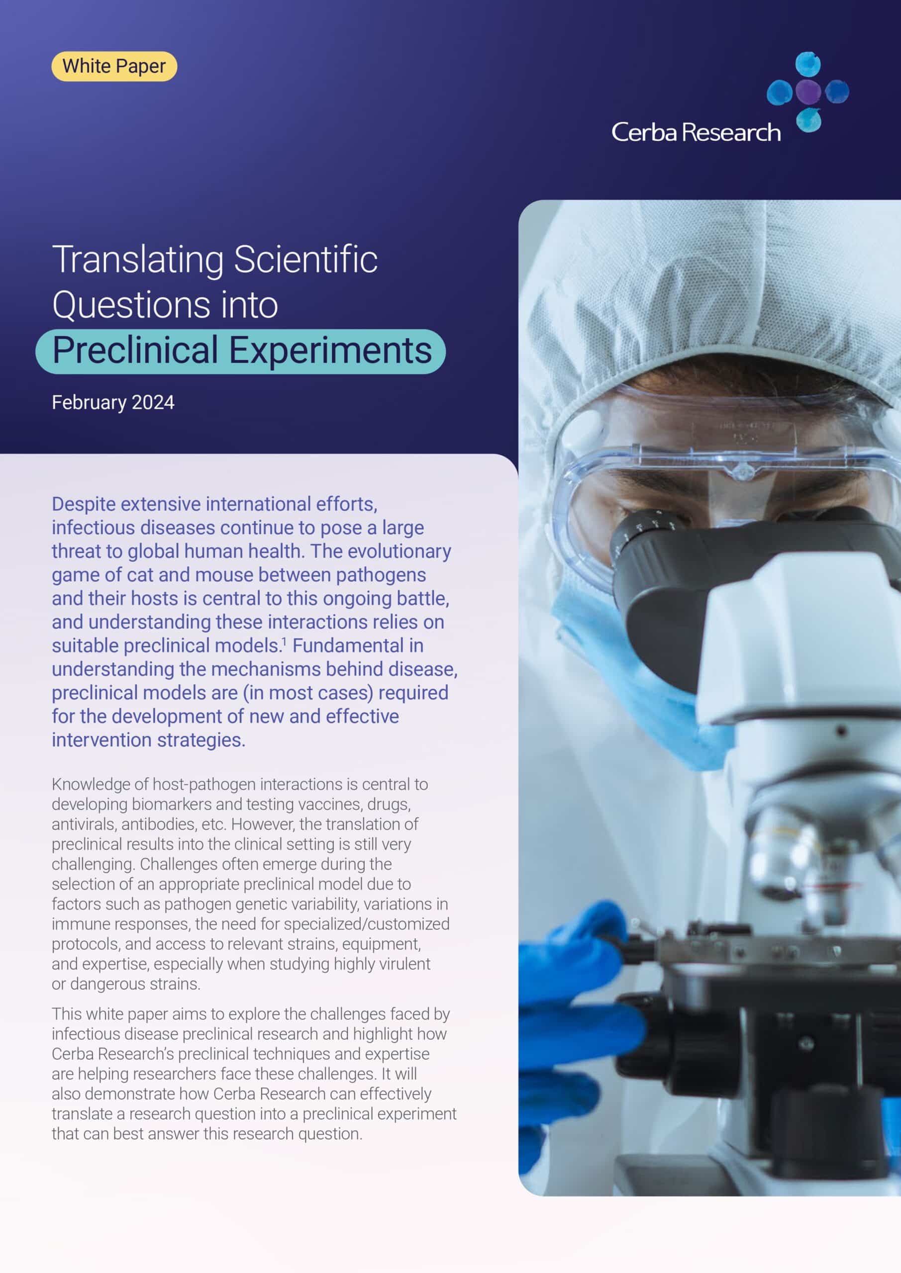 White paper – Translating Scientific Questions Into Preclinical Experiments - Cerba Research